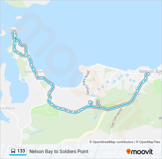 133 Route: Schedules, Stops & Maps - Nelson Bay (Updated)
