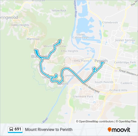 691 Route: Schedules, Stops & Maps - Blaxland Station (Updated)