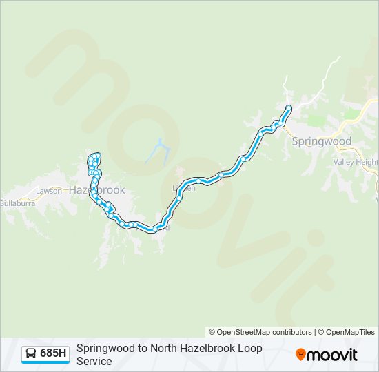 685h Route: Schedules, Stops & Maps - Hazelbrook Primary (Updated)