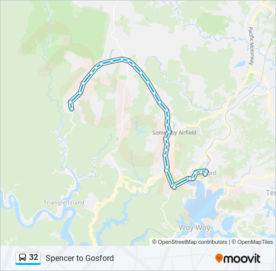 32 Route: Schedules, Stops & Maps - Gosford (Updated)