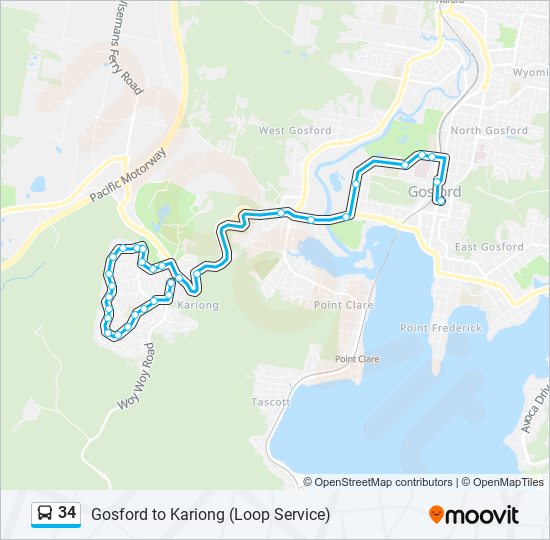 34 Route: Schedules, Stops & Maps - Kariong (Updated)