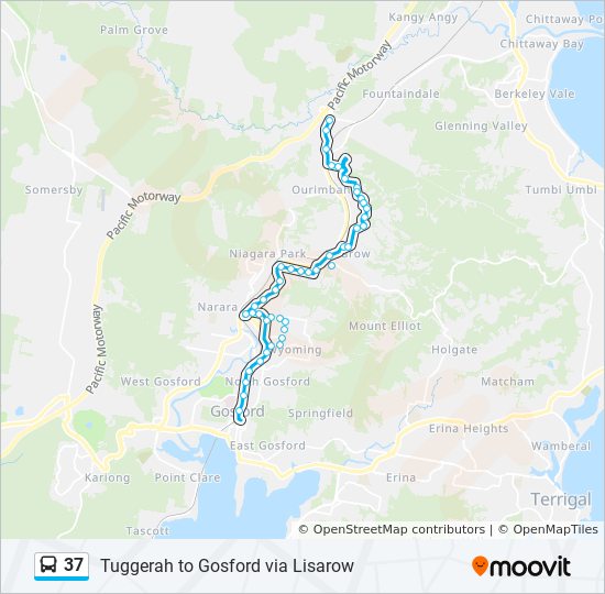 37 Route: Schedules, Stops & Maps - Ourimbah (Updated)