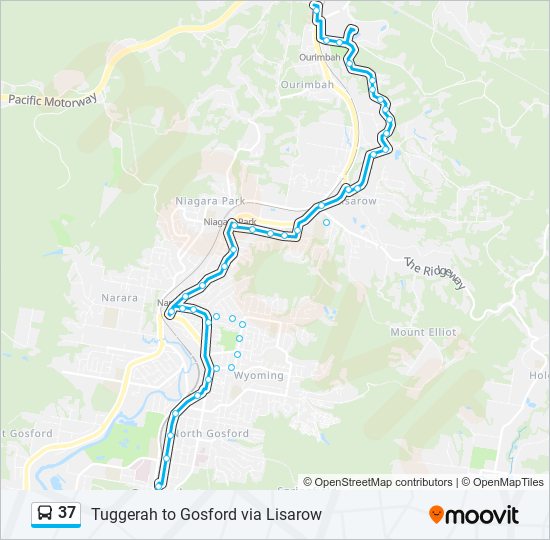 37 Route: Schedules, Stops & Maps - Ourimbah (Updated)