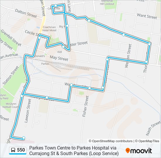 550 Route: Schedules, Stops & Maps - Parkes (Updated)
