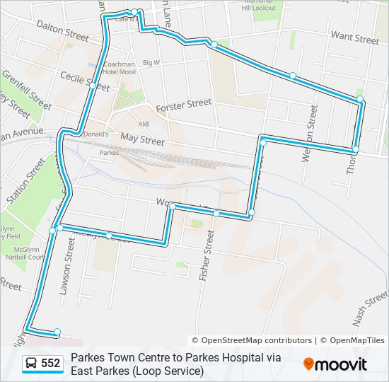 552 Route: Schedules, Stops & Maps - Parkes (Updated)