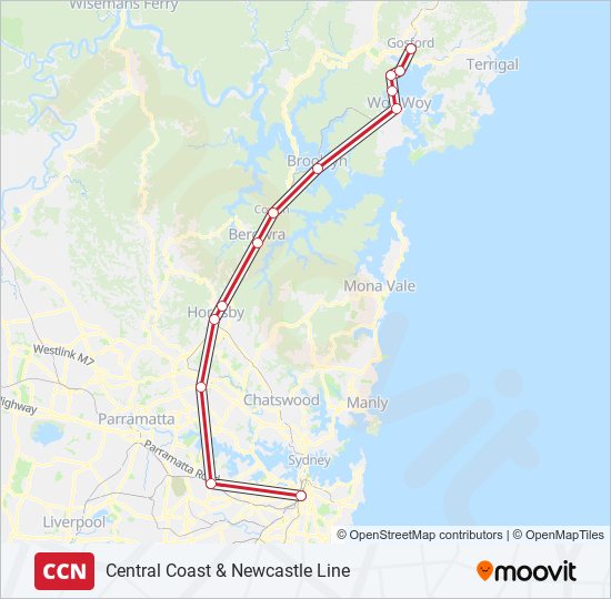 ccn Route: Schedules, Stops & Maps - Gosford via Strathfield (Updated)