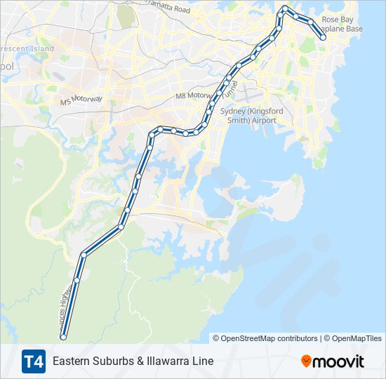 t4 Route: Schedules, Stops & Maps - Waterfall via Banksia (Updated)