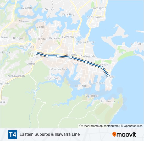 t4 Route: Schedules, Stops & Maps - Sutherland (Updated)