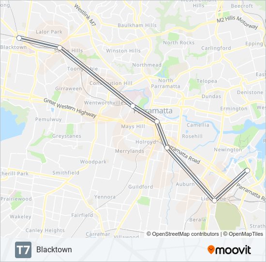 t7 Route: Schedules, Stops & Maps - Blacktown (Updated)