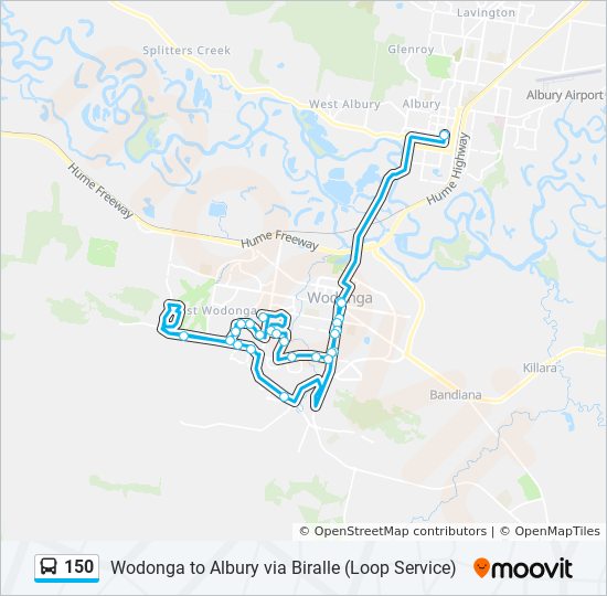 150 Route: Schedules, Stops & Maps - Albury (Updated)
