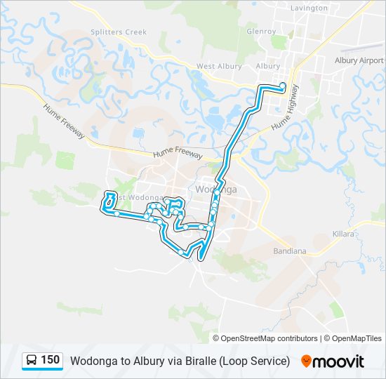 150 Route: Schedules, Stops & Maps - Albury (Updated)