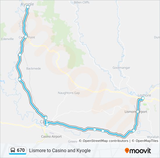 670 Route: Schedules, Stops & Maps - Kyogle (Updated)