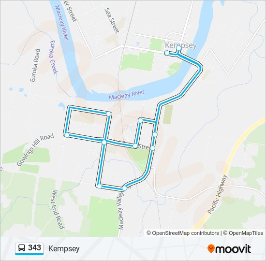 343 Route: Schedules, Stops & Maps - Kempsey (Updated)