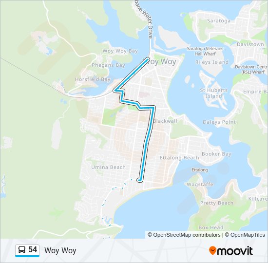 54 Route: Schedules, Stops & Maps - Woy Woy (Updated)