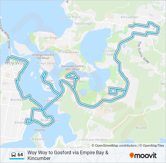 64 Route: Schedules, Stops & Maps - Kincumber (Updated)
