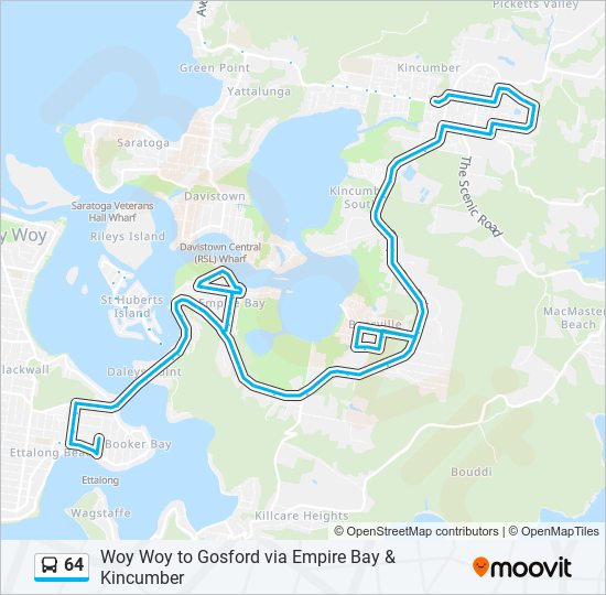 64 Route: Schedules, Stops & Maps - Ettalong Beach (Updated)
