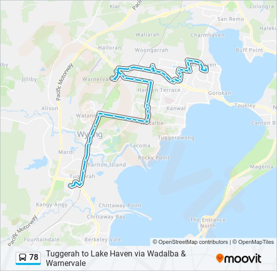78 Route: Schedules, Stops & Maps - Tuggerah (Updated)