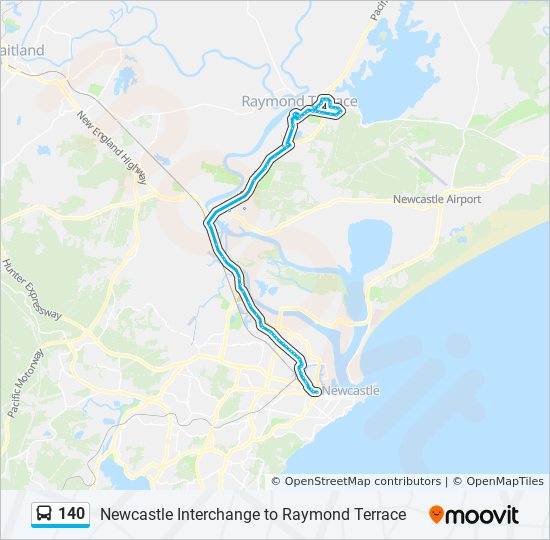 140 Route: Schedules, Stops & Maps - Newcastle Interchange (Updated)