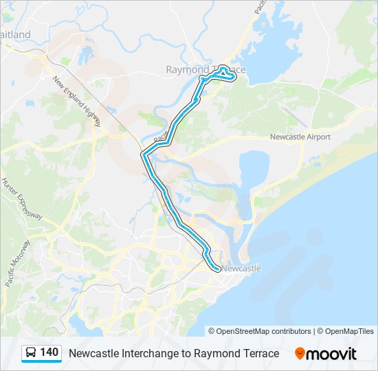 140 Route: Schedules, Stops & Maps - Newcastle Interchange (Updated)