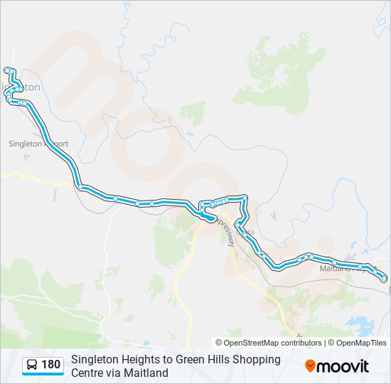 180 Route: Schedules, Stops & Maps - Rutherford Shops (Updated)
