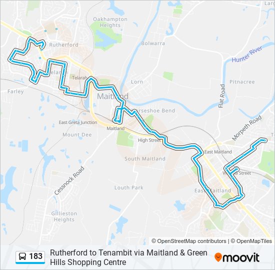 183 Route: Schedules, Stops & Maps - Tenambit (Updated)