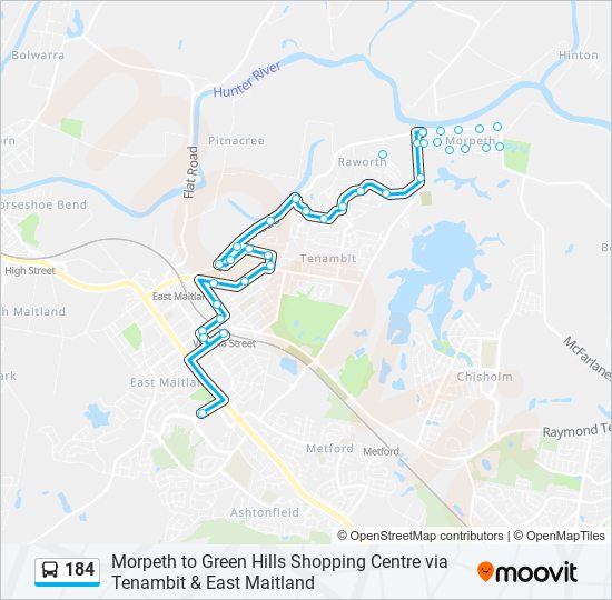 184 Route: Schedules, Stops & Maps - Greenhills Stockland (Updated)
