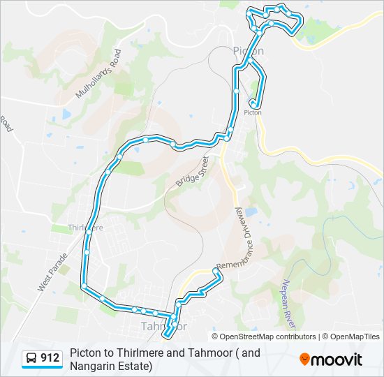 912 Route: Schedules, Stops & Maps - Tahmoor (Updated)