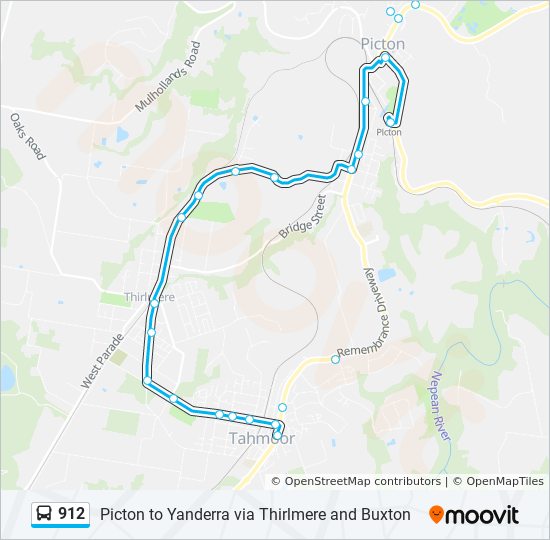 912 Route: Schedules, Stops & Maps - Tahmoor (Updated)