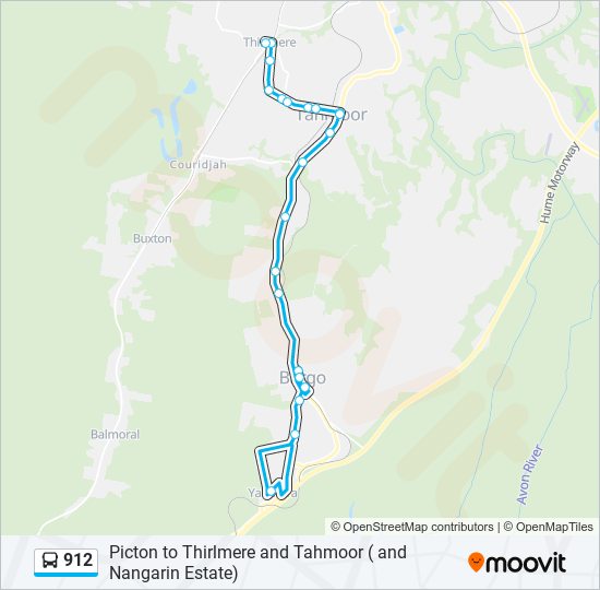 912 Route: Schedules, Stops & Maps - Thirlmere (Updated)