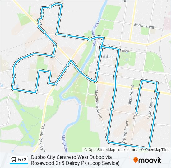 572 Route: Schedules, Stops & Maps - Dubbo City Centre (Updated)