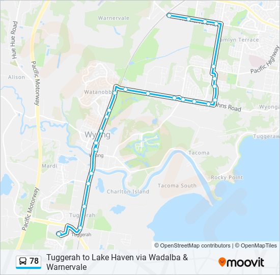 78 Route: Schedules, Stops & Maps - Warnervale Station (Updated)