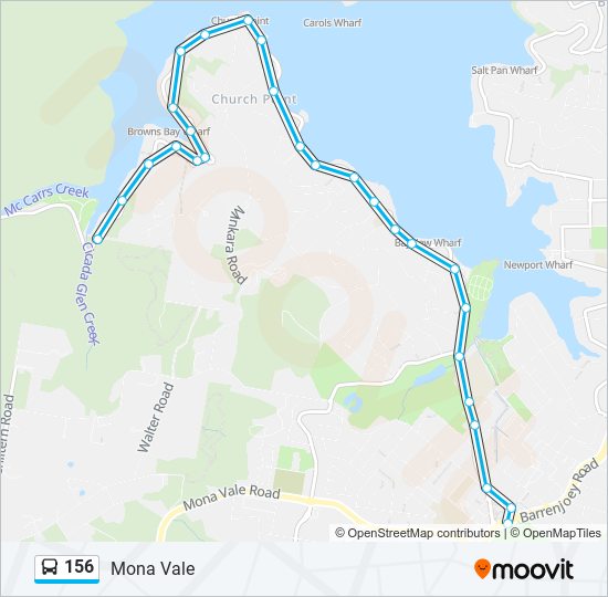 156 Route: Schedules, Stops & Maps - Mona Vale (Updated)