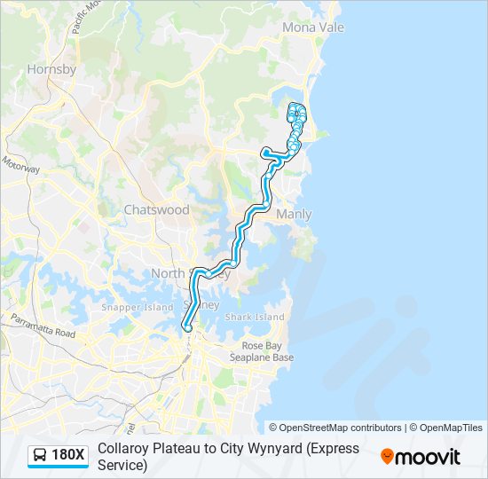 180x Route: Schedules, Stops & Maps - Collaroy Plateau (Updated)
