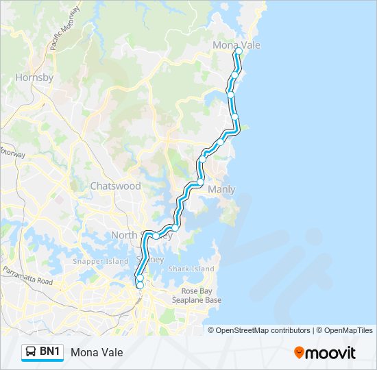 bn1 Route: Schedules, Stops & Maps - Mona Vale (Updated)