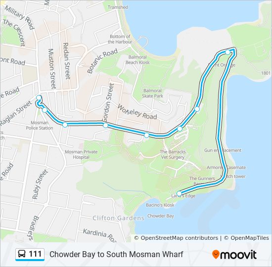 111 Route: Schedules, Stops & Maps - Mosman Jn (Updated)
