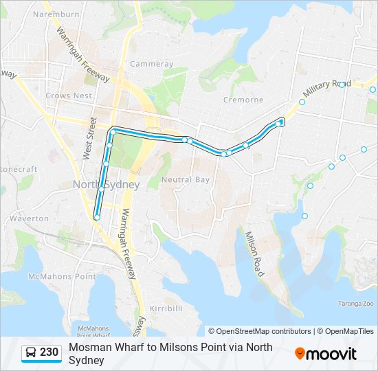 230 Route: Schedules, Stops & Maps - North Sydney (Updated)