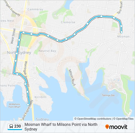 230 Route: Schedules, Stops & Maps - Mosman HS (Updated)