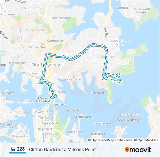 228 Route: Schedules, Stops & Maps - Milsons Point (Updated)