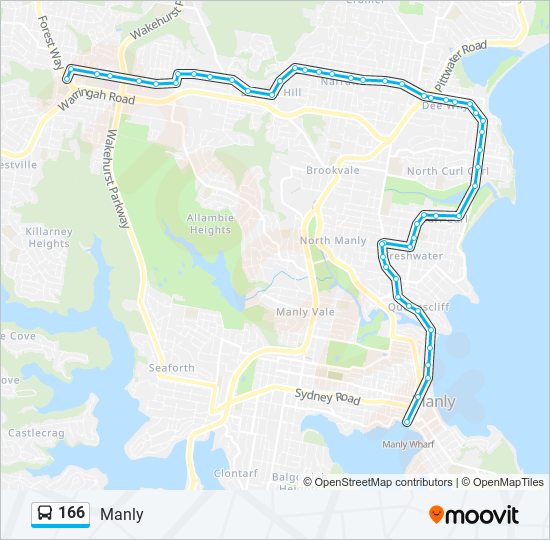 166 Route: Schedules, Stops & Maps - Manly (Updated)