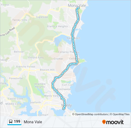 199 Route: Schedules, Stops & Maps - Mona Vale (Updated)