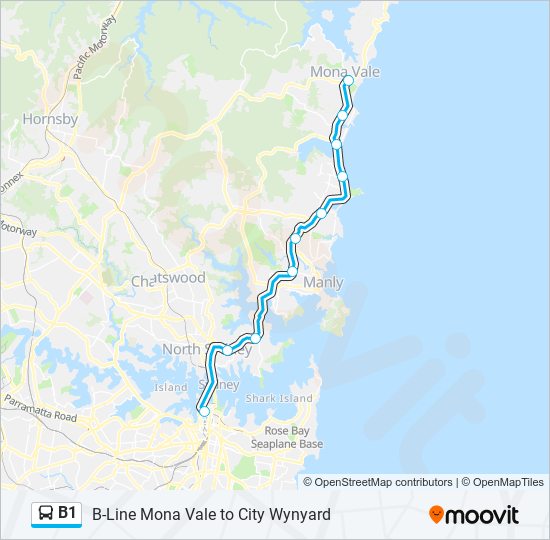 b1 Route: Schedules, Stops & Maps - Mona Vale (Updated)