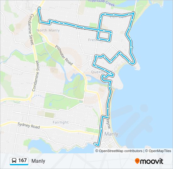 167 Route: Schedules, Stops & Maps - Manly (Updated)