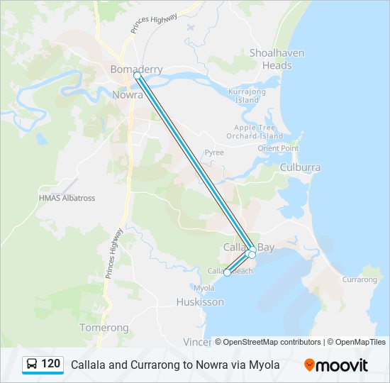 120 Route: Schedules, Stops & Maps - Bomaderry & Nowra (Updated)