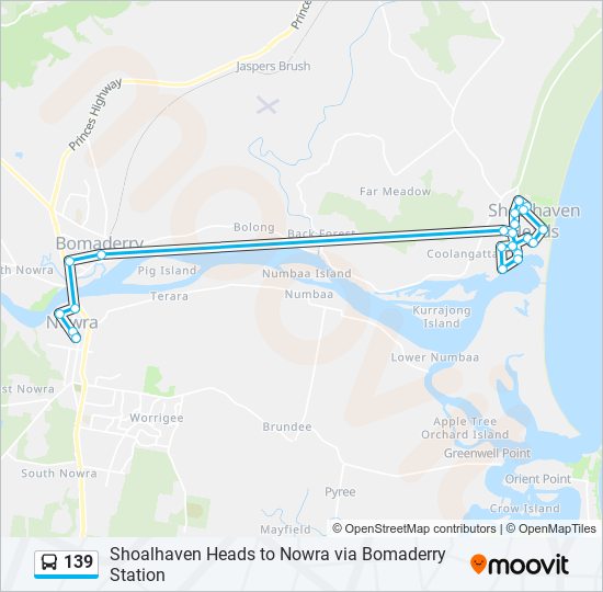 139 Route: Schedules, Stops & Maps - Shoalhaven Heads (Updated)