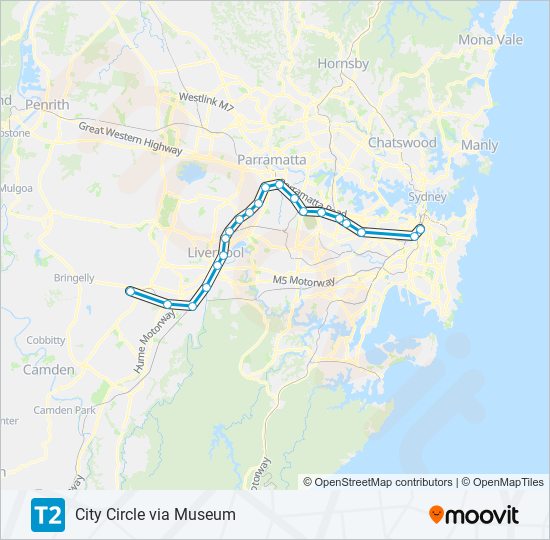 t2 Route: Schedules, Stops & Maps - City Circle via Museum (Updated)