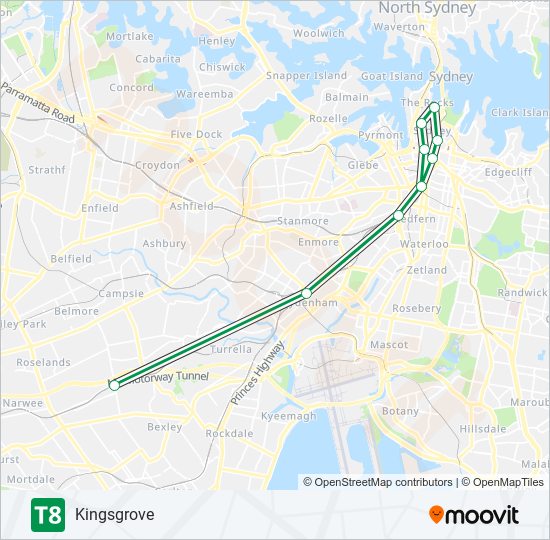 t8 Route: Schedules, Stops & Maps - Kingsgrove (Updated)