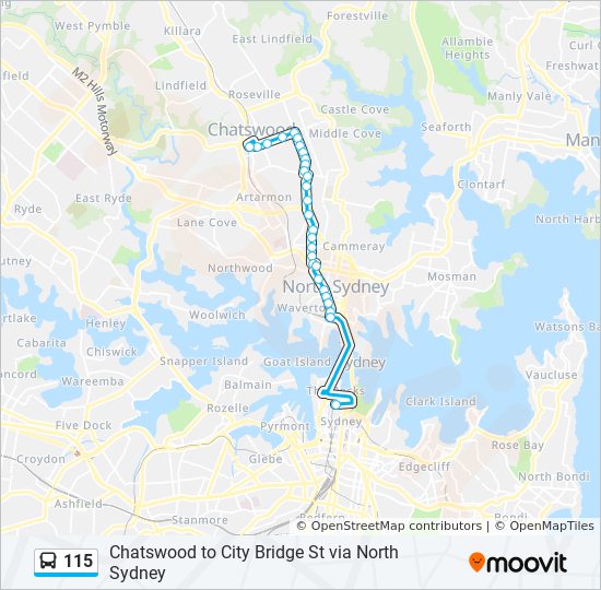 115 Route: Schedules, Stops & Maps - Chatswood (Updated)