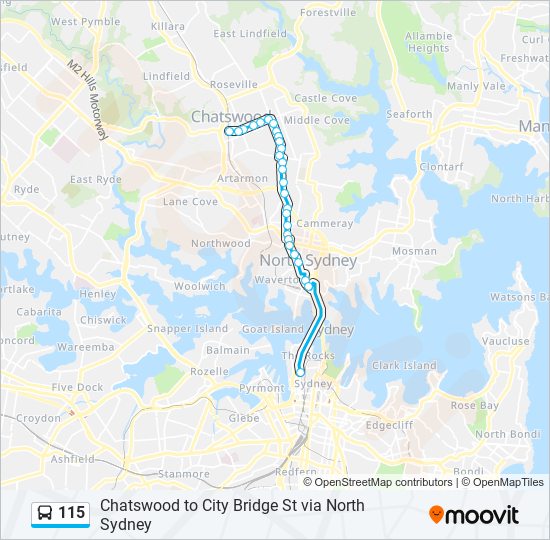 115 Route: Schedules, Stops & Maps - City Wynyard (Updated)