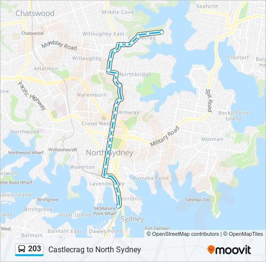 203 Route: Schedules, Stops & Maps - Castlecrag (Updated)