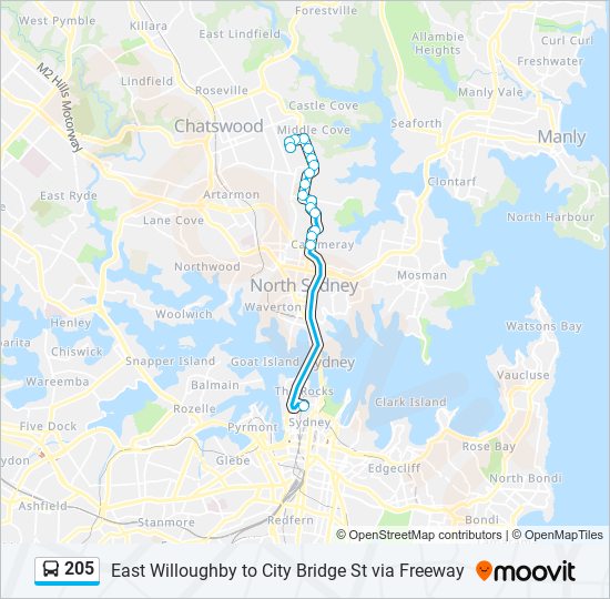 Línea 205: horarios, paradas y mapas - East Willoughby (Actualizado)